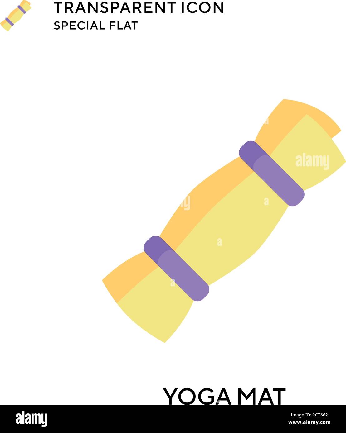 Yoga mat vector icon. Flat style illustration. EPS 10 vector Stock ...