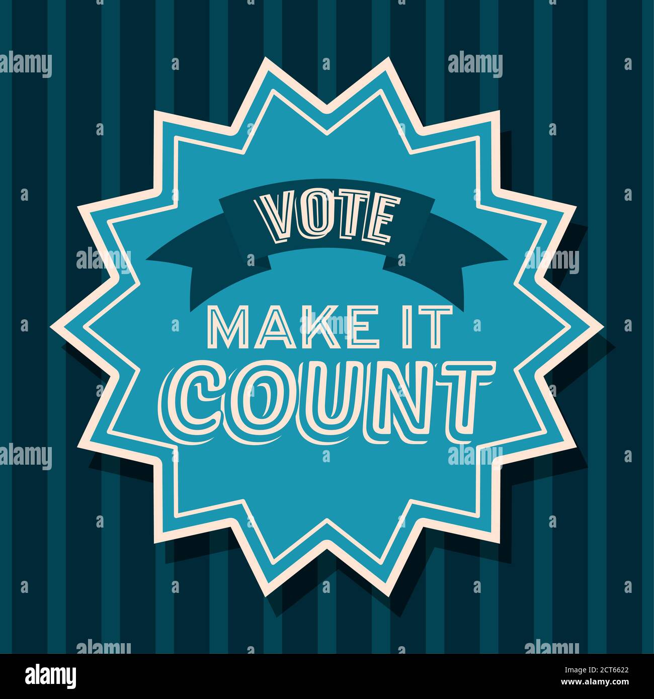 make it count seal stamp and vote ribbon vector design Stock Vector ...