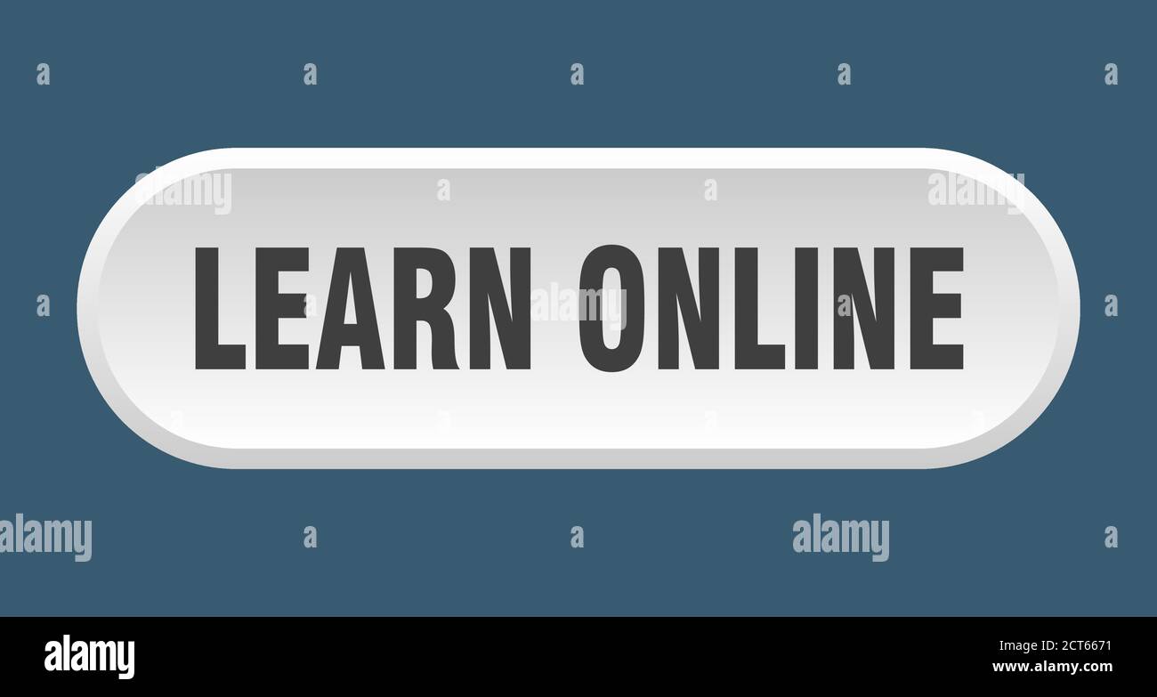 learn online button. rounded sign isolated on white background Stock ...