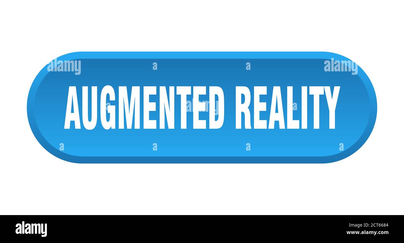augmented reality button. rounded sign isolated on white background ...