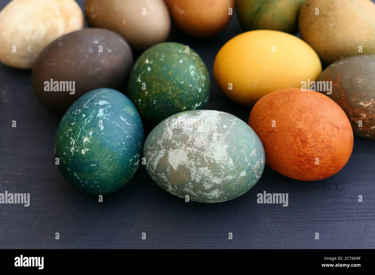 Naturally dyed Easter eggs, different colors Stock Photo - Alamy