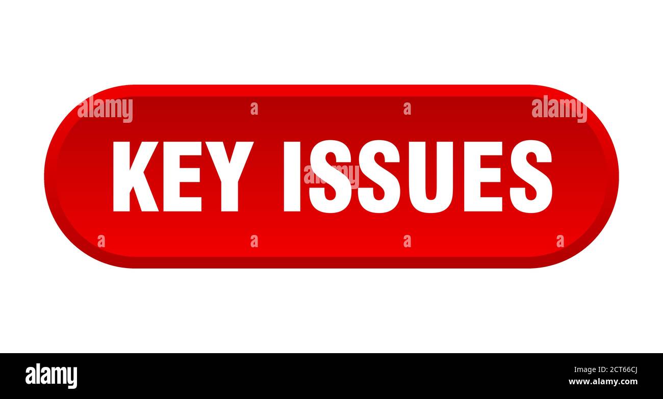 key issues button. rounded sign isolated on white background Stock ...