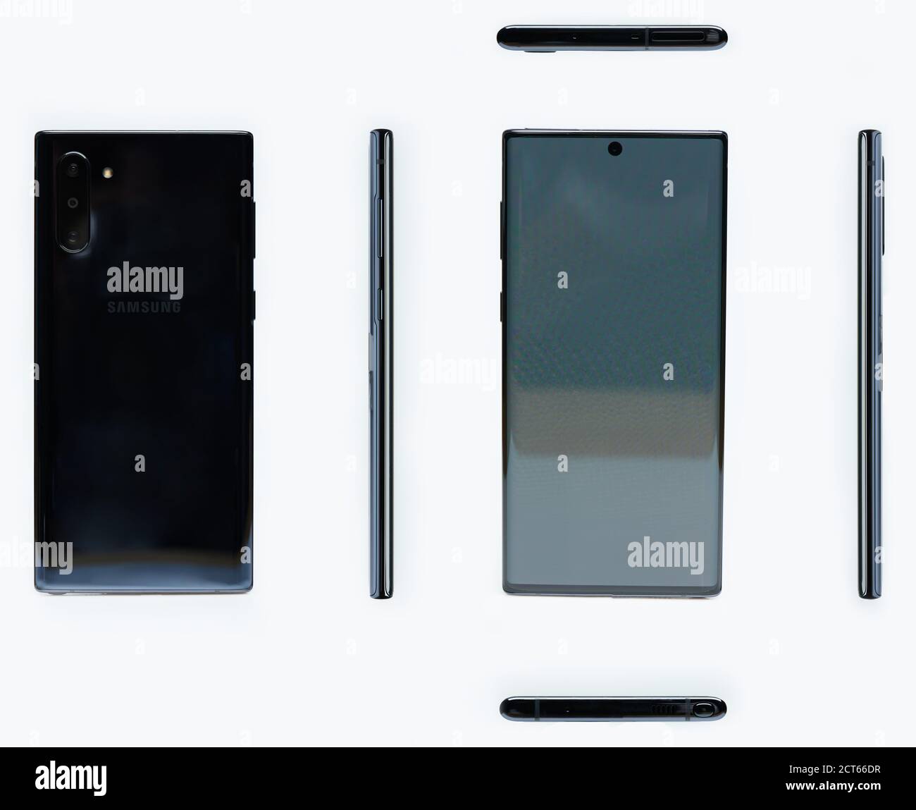 New york, USA - September 15, 2020: Different views of black Samsung ...