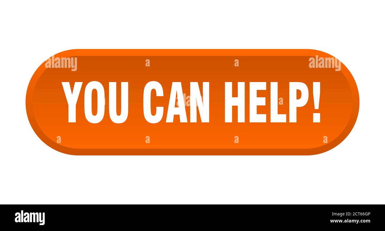 you can help button. rounded sign isolated on white background Stock ...