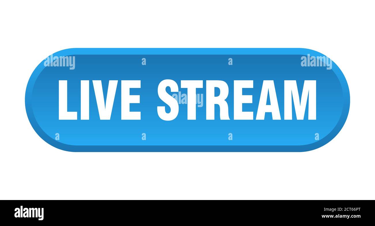 live stream button. rounded sign isolated on white background Stock ...