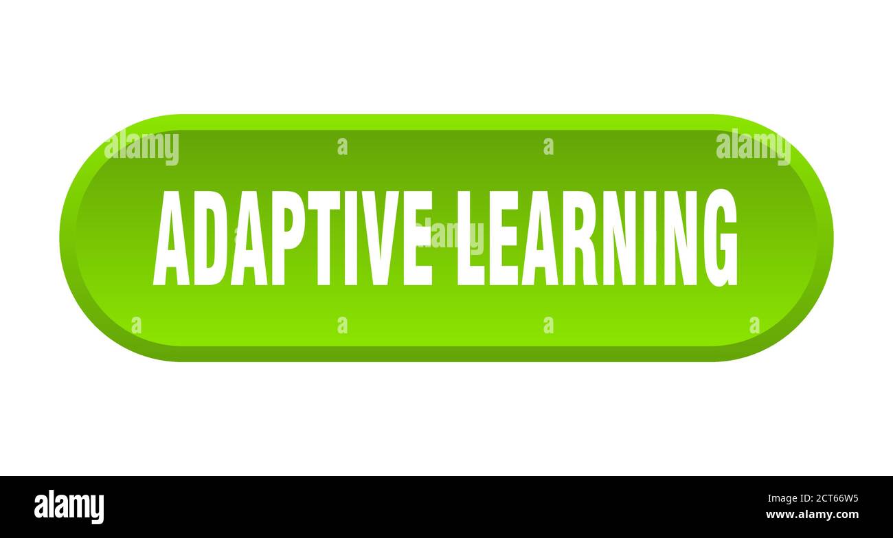 adaptive learning button. rounded sign isolated on white background ...