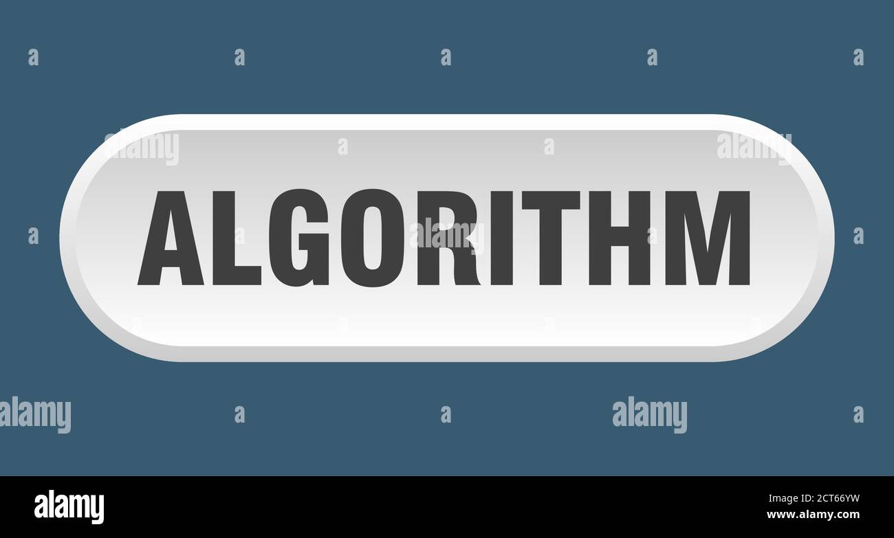 algorithm button. rounded sign isolated on white background Stock ...