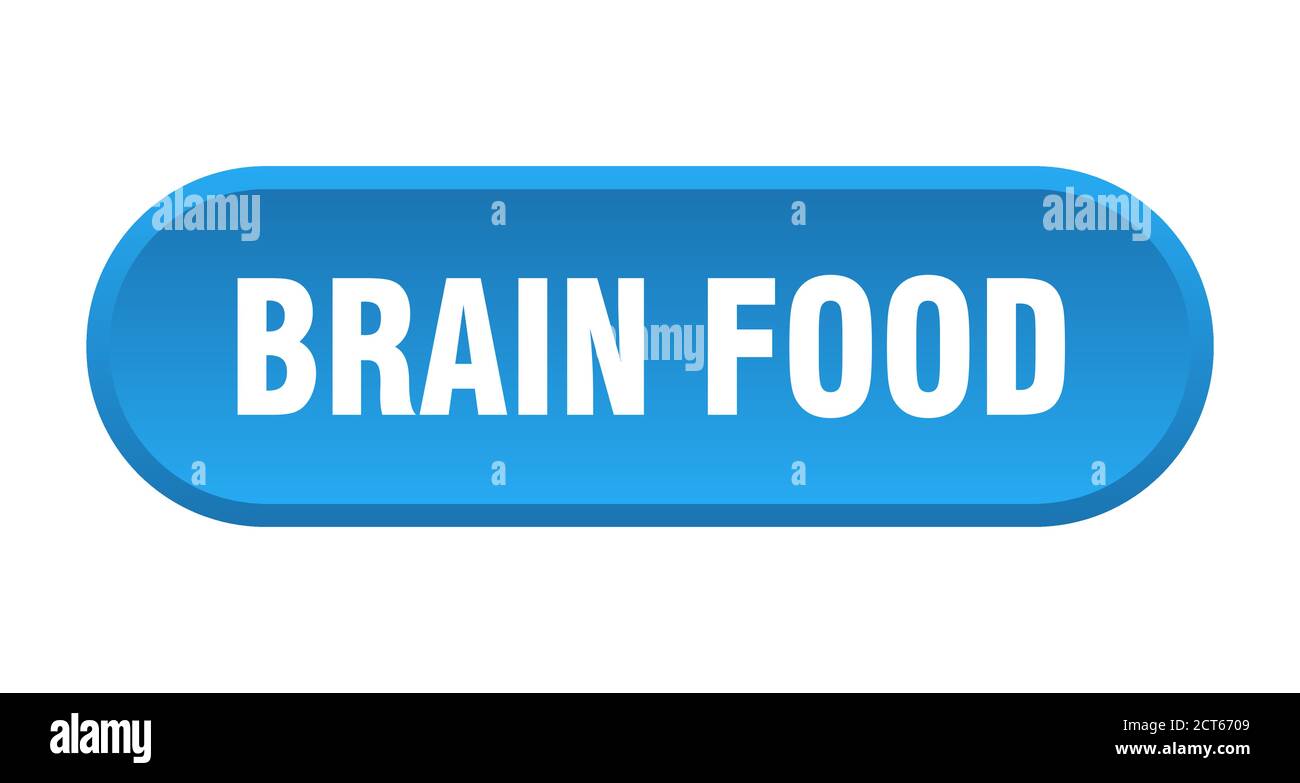 brain food button. rounded sign isolated on white background Stock ...