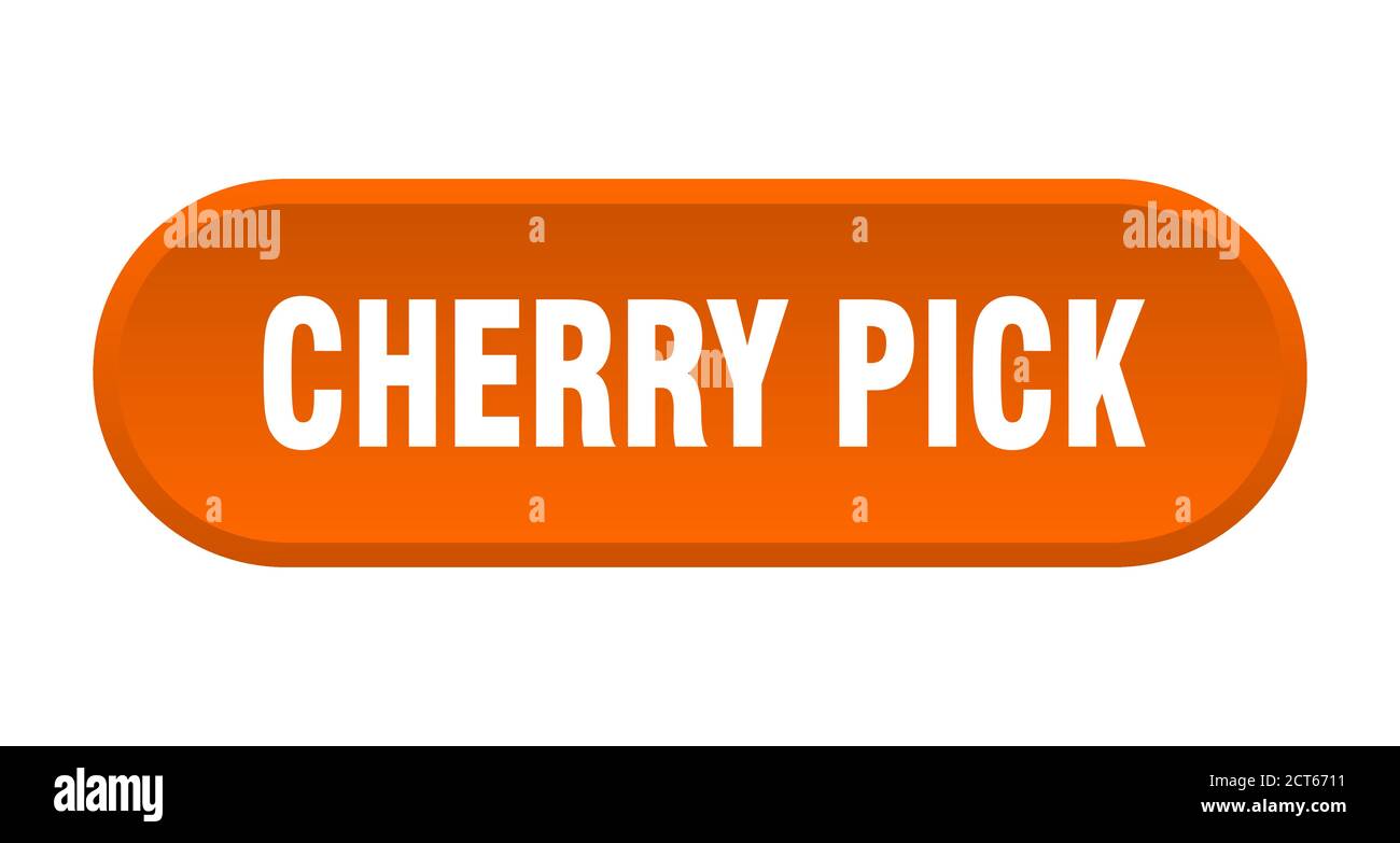 cherry pick button. rounded sign isolated on white background Stock ...