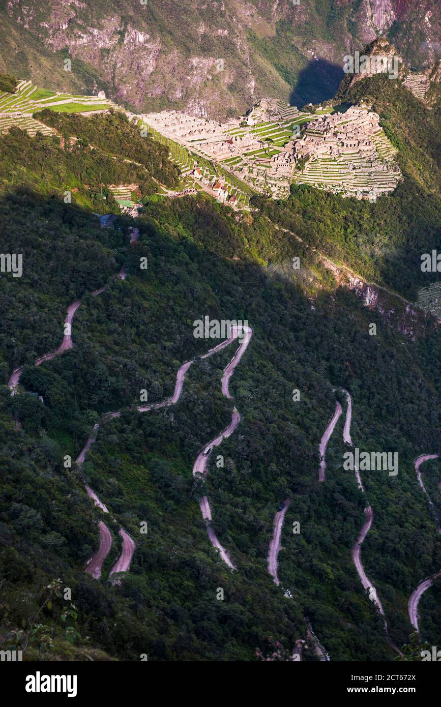 Machu Picchu Inca ruins seen from Sun Gate (Inti Punku or Intipuncu ...