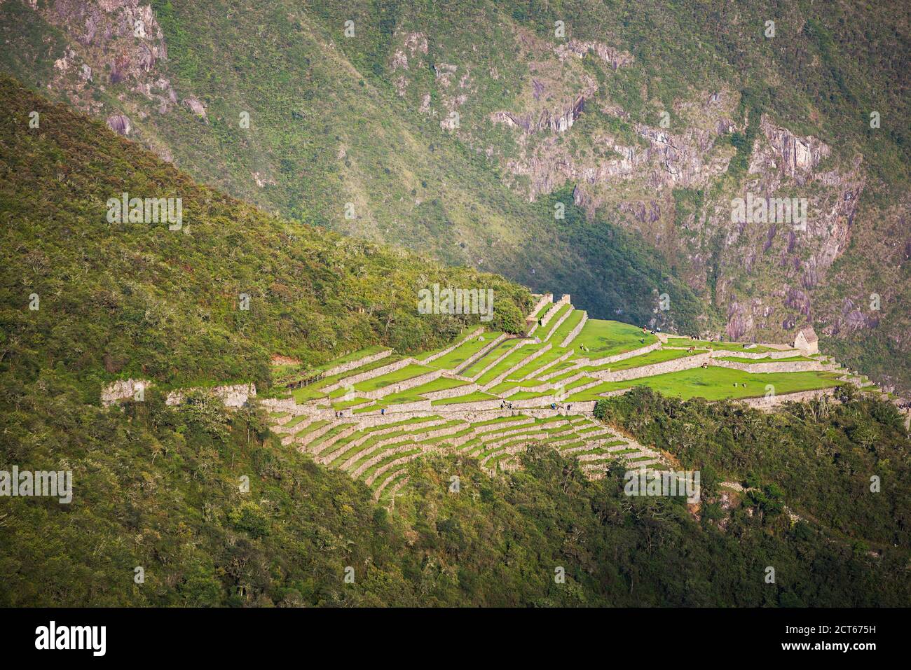 Machu Picchu Inca ruins seen from Sun Gate (Inti Punku or Intipuncu ...