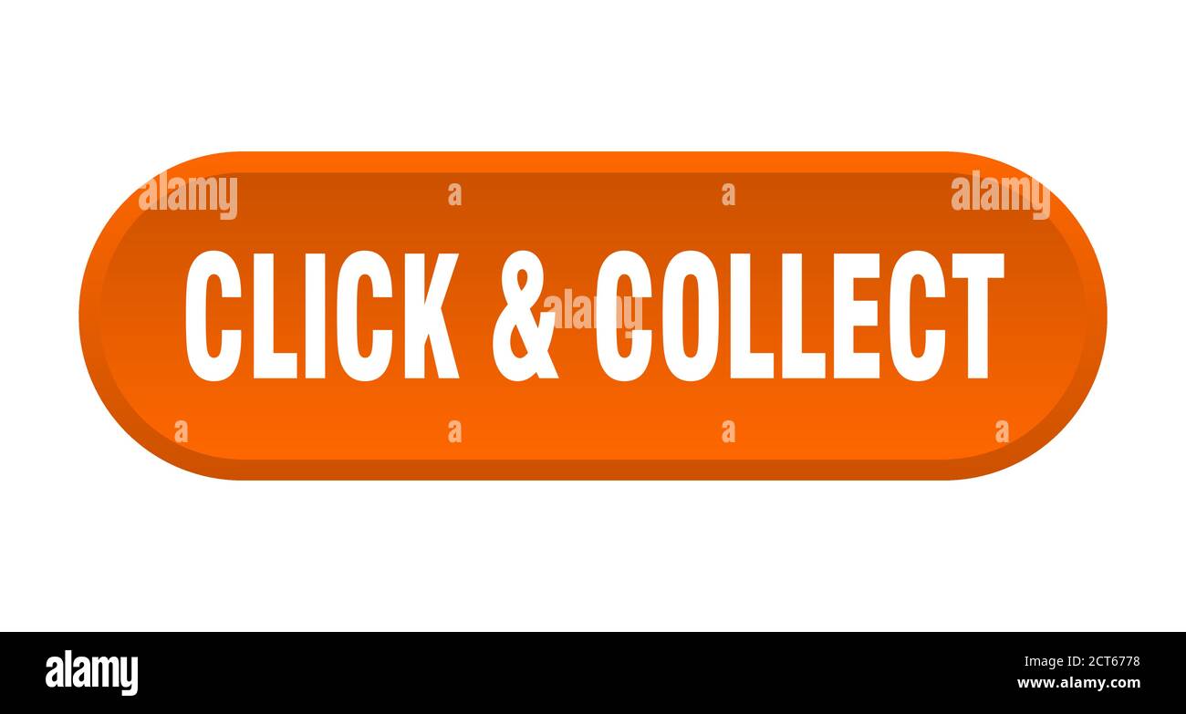 click & collect button. rounded sign isolated on white background Stock ...