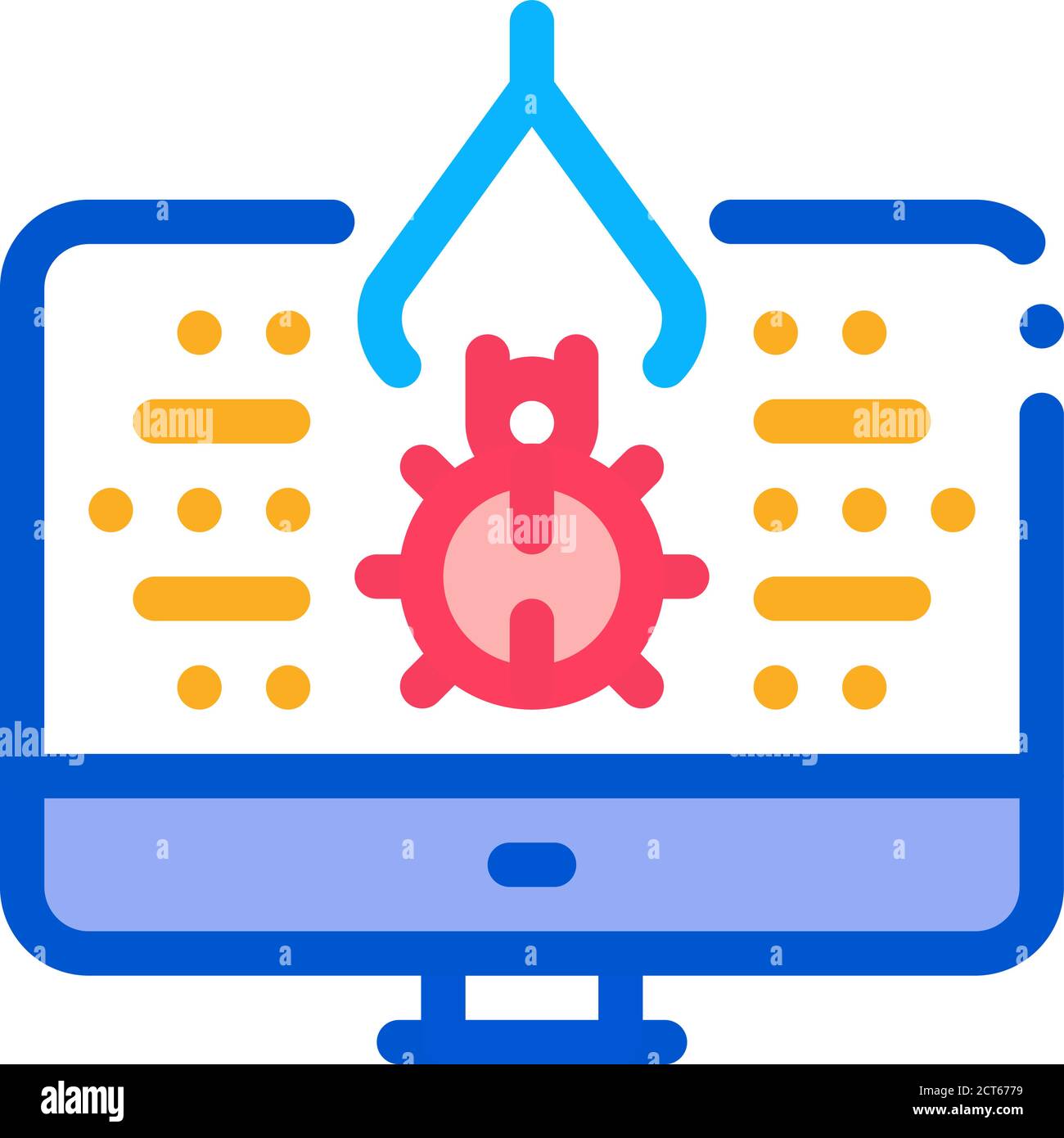 repair program bug icon vector outline illustration Stock Vector Image ...