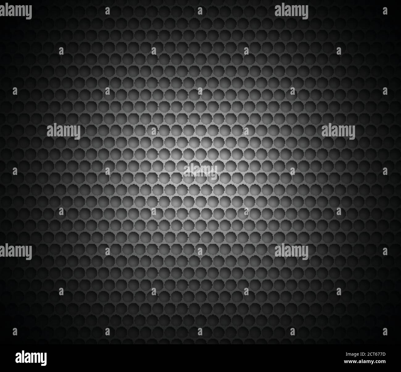 Black abstract background with metal background. Grid of round cells ...