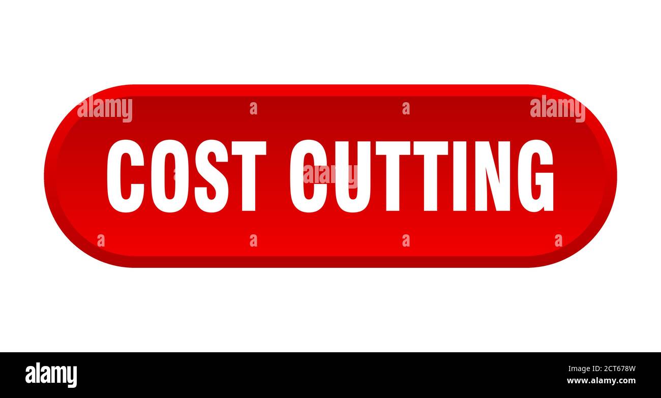 cost cutting button. rounded sign isolated on white background Stock ...