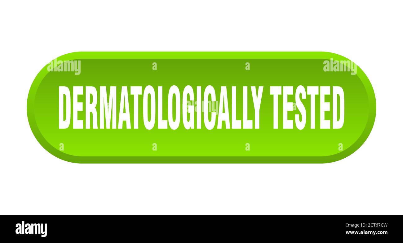 dermatologically tested button. rounded sign isolated on white ...
