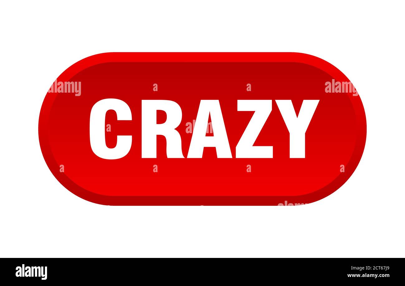 crazy button. rounded sign isolated on white background Stock Vector ...