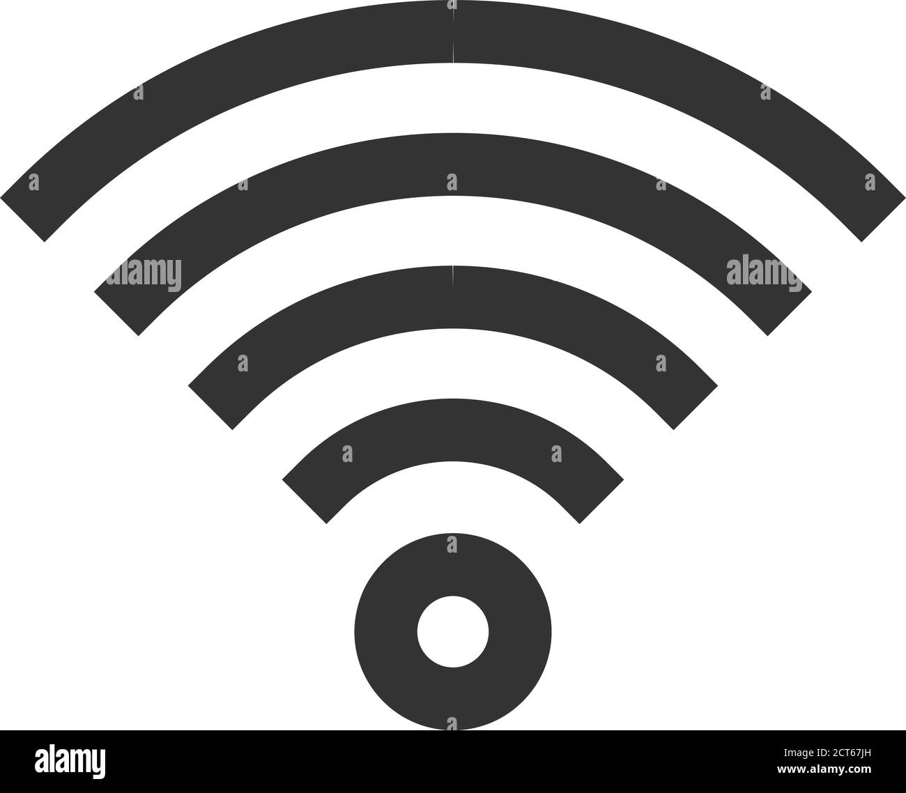 WiFi symbol icon in thick outline style. Black and white monochrome ...