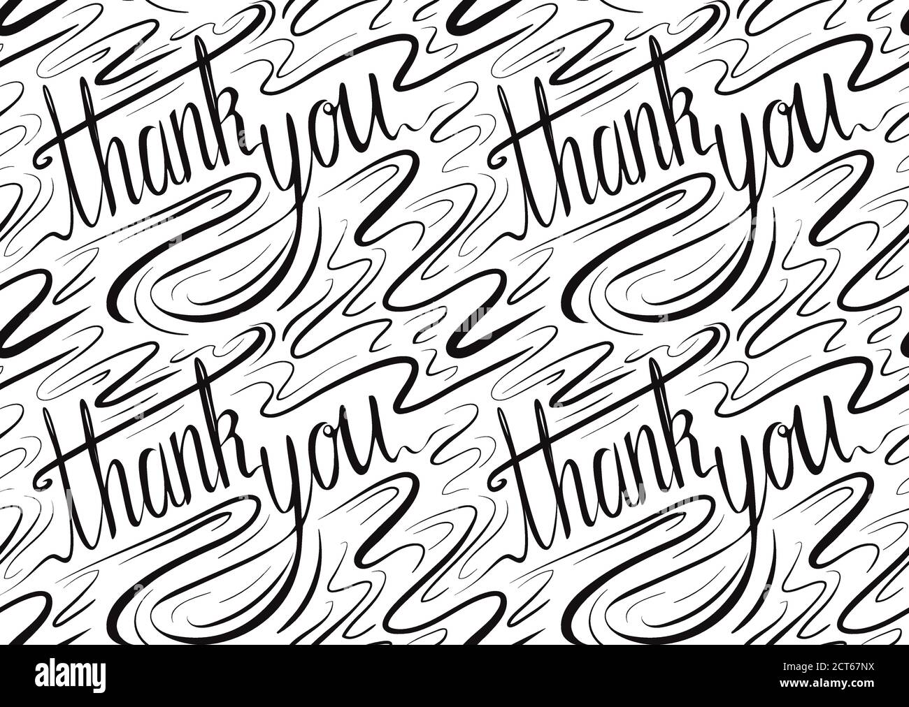 Seamless calligraphic pattern with the inscription Thank you. Lettering ...