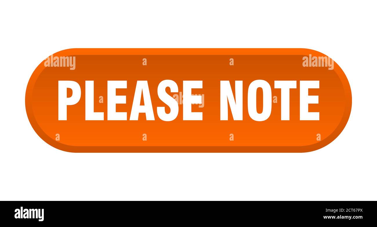 please note button. rounded sign isolated on white background Stock ...