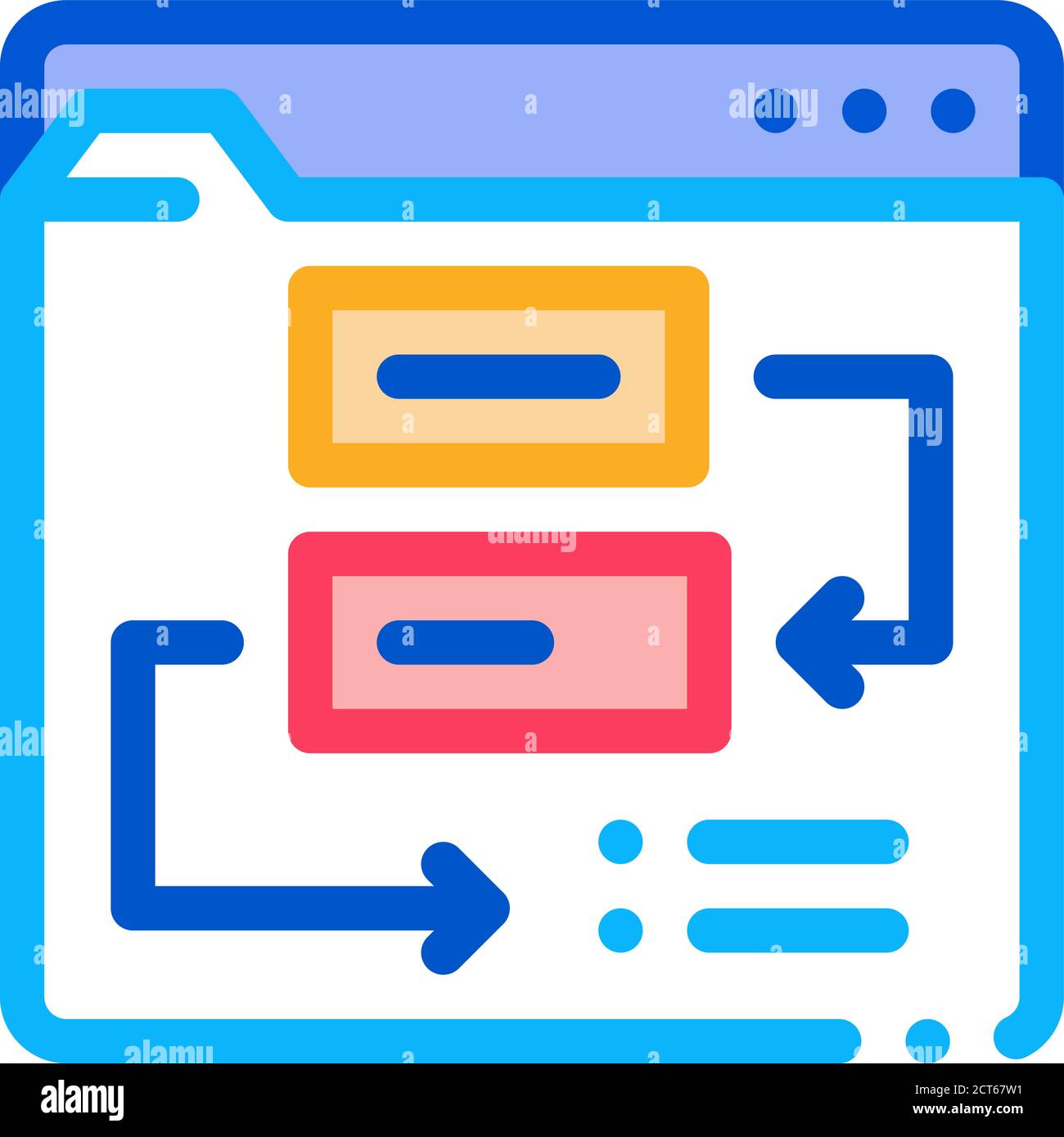 website working process steps icon vector outline illustration Stock ...