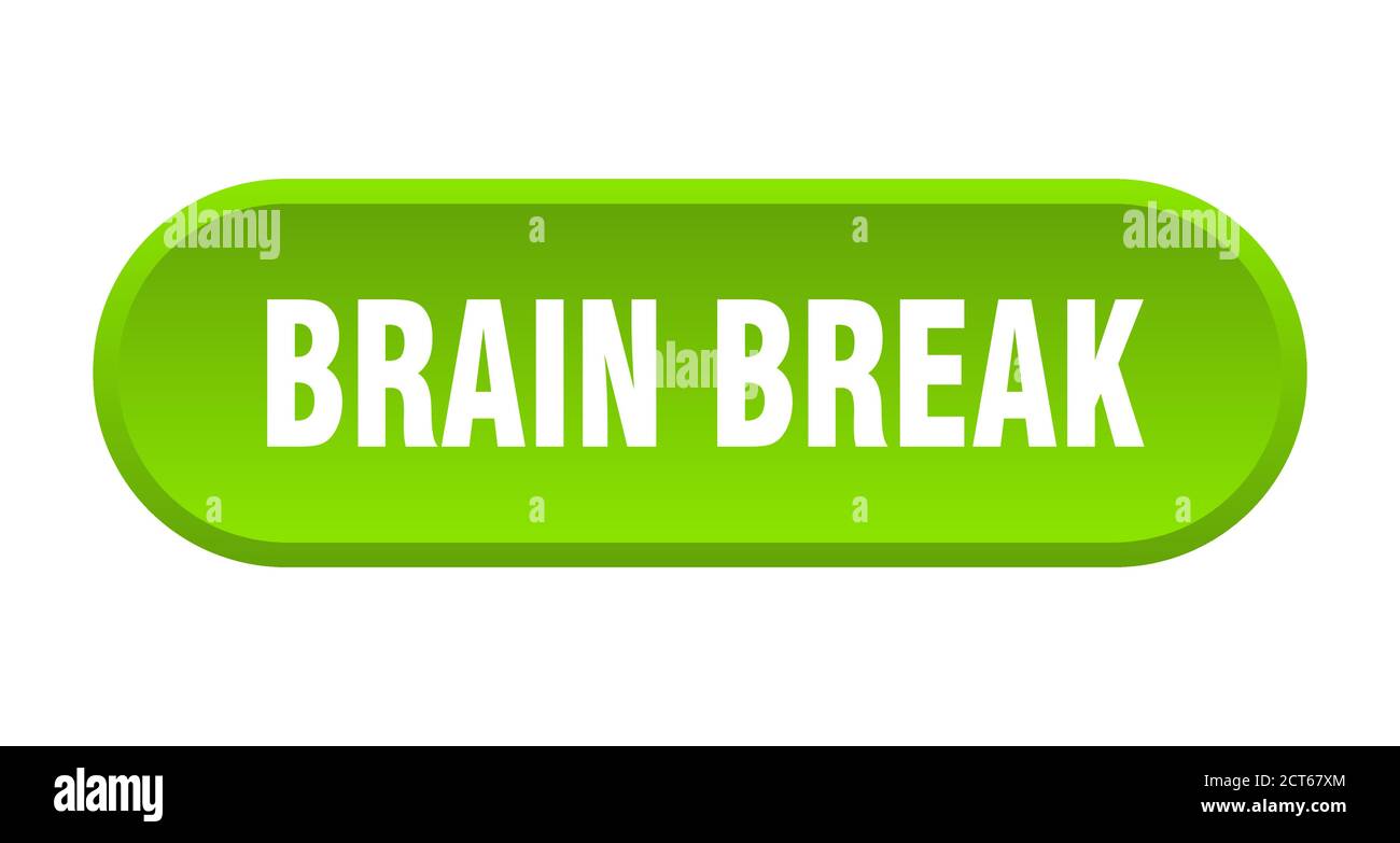 brain break button. rounded sign isolated on white background Stock ...