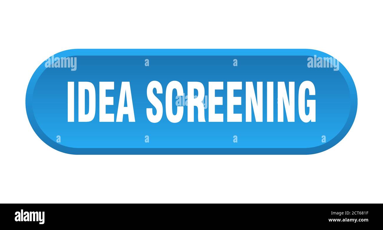 idea screening button. rounded sign isolated on white background Stock ...