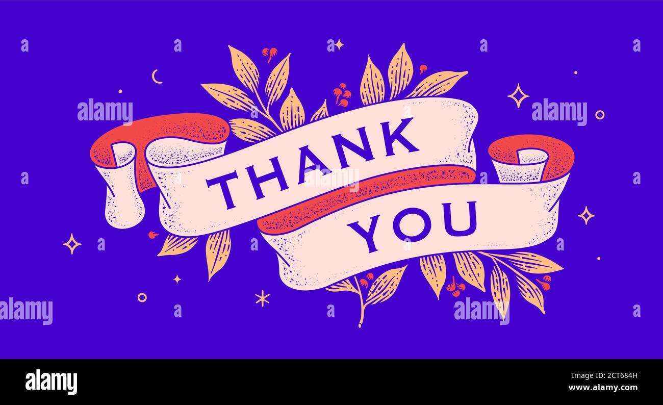 Thank You. Retro greeting card Stock Vector Image & Art - Alamy