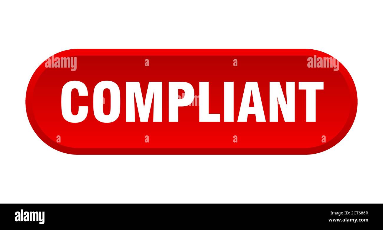 compliant button. rounded sign isolated on white background Stock ...