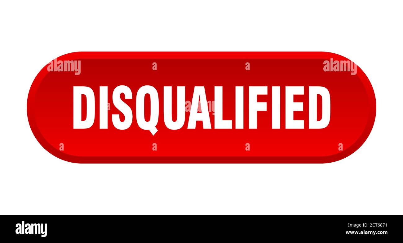 disqualified button. rounded sign isolated on white background Stock ...