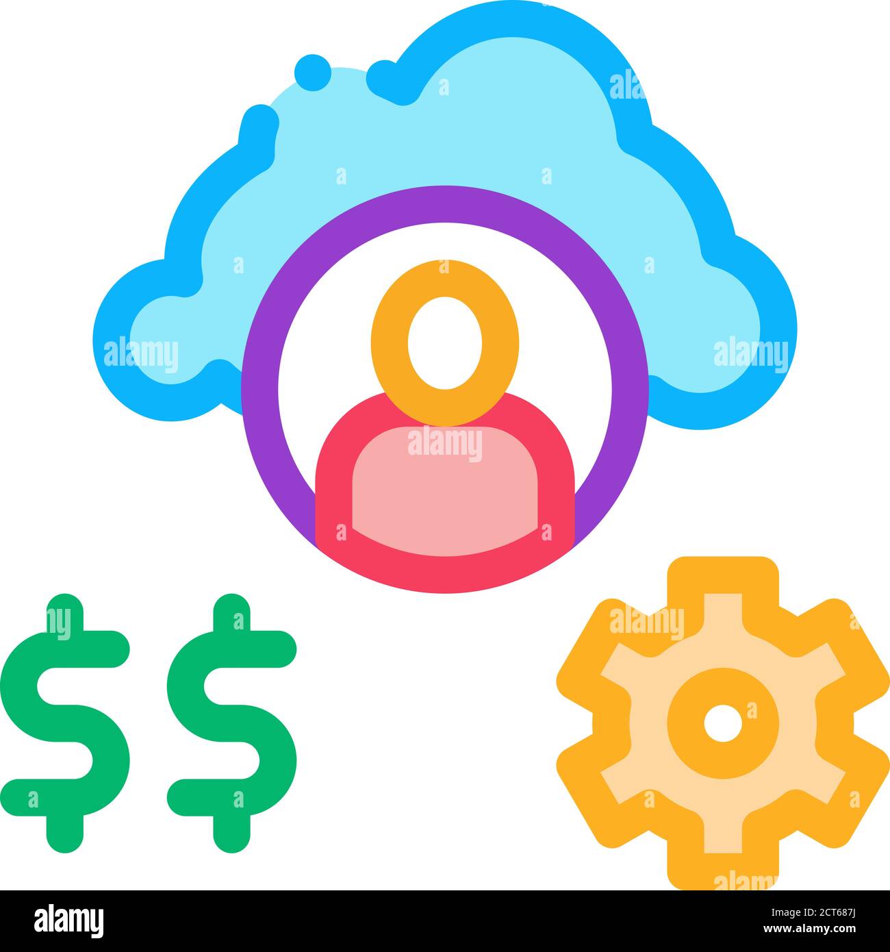 human working for money icon vector outline illustration Stock Vector ...