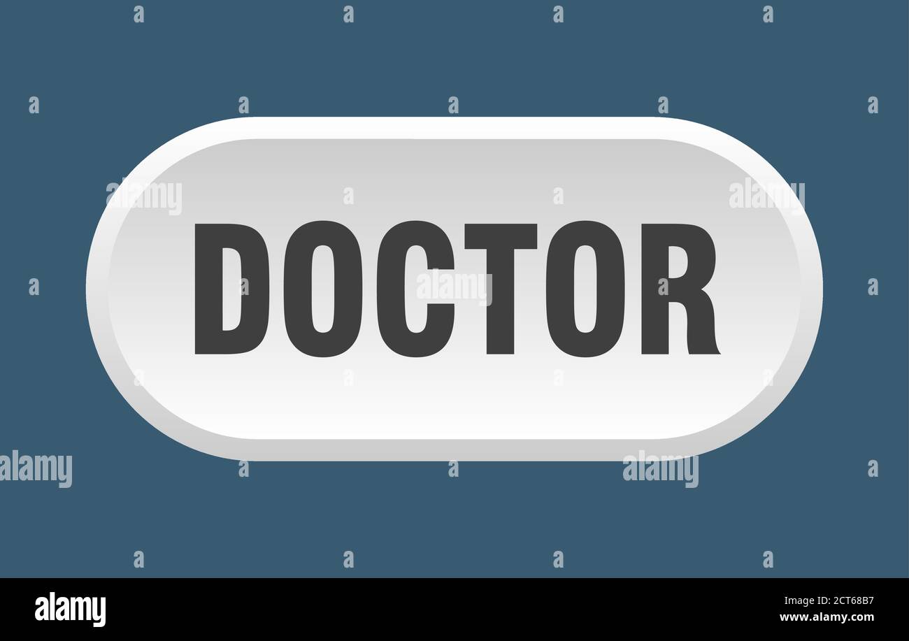 doctor button. rounded sign isolated on white background Stock Vector ...