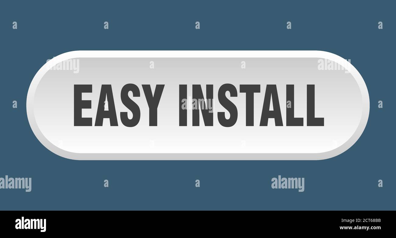 easy install button. rounded sign isolated on white background Stock ...