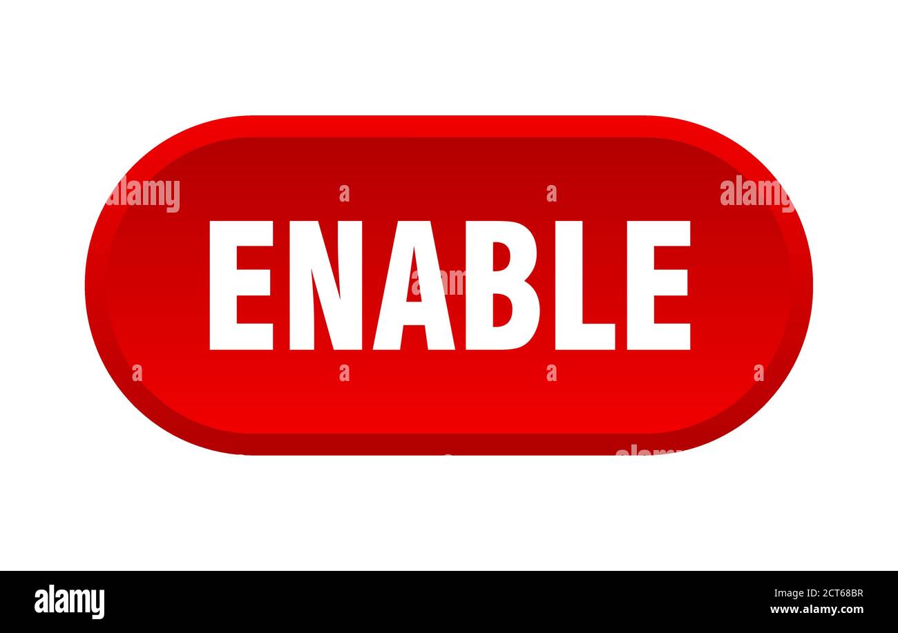 enable button. rounded sign isolated on white background Stock Vector ...