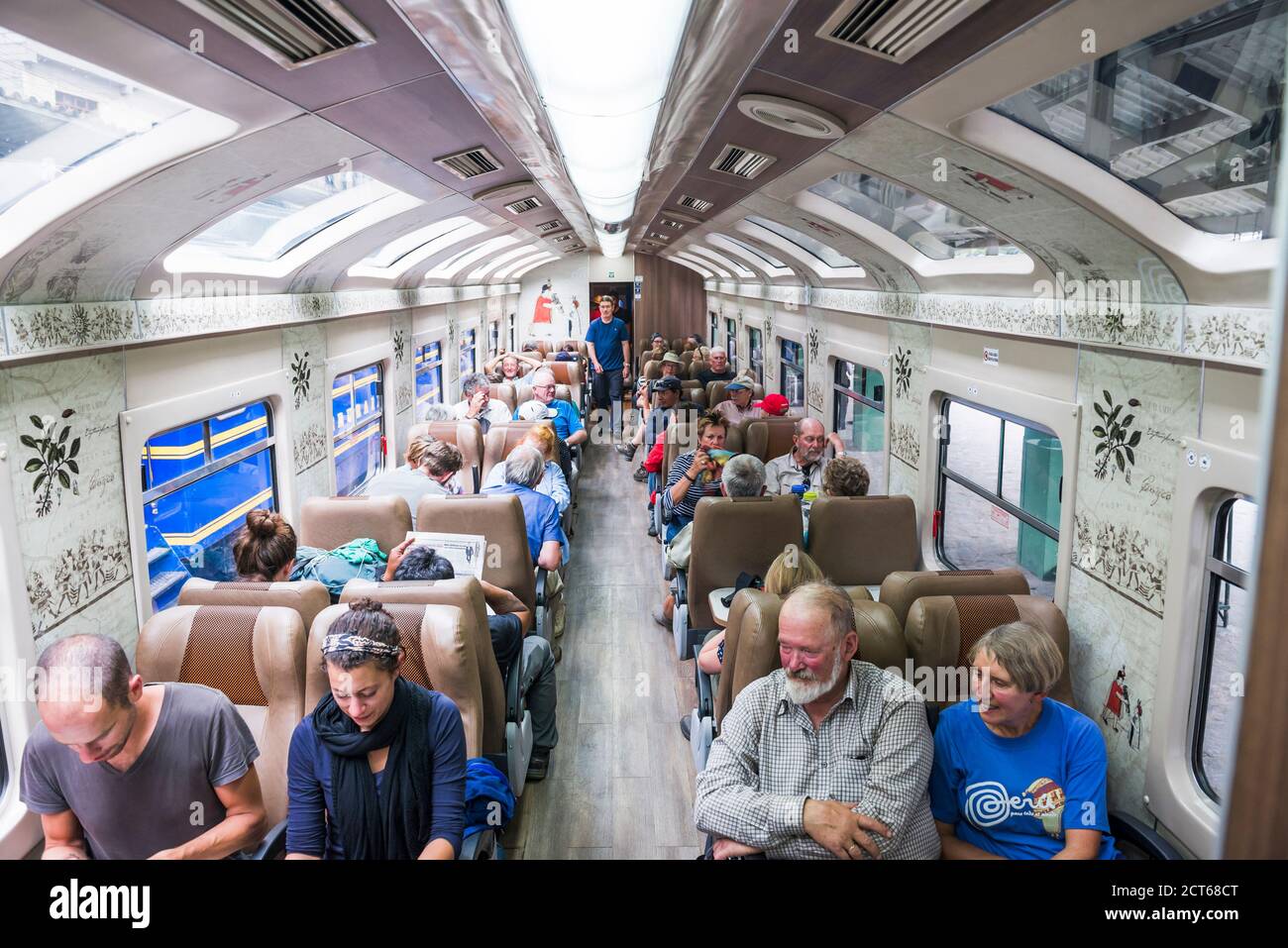 Train between Aguas Calientes (Machu Picchu stop) and Ollantaytambo ...