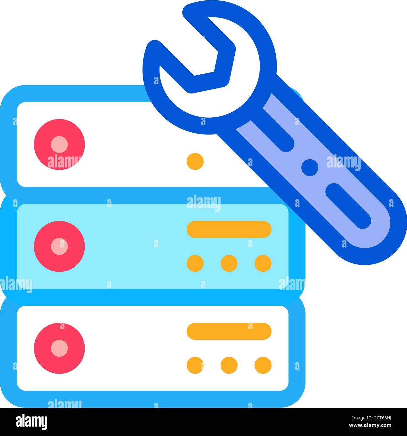 data center server repair icon vector outline illustration Stock Vector ...