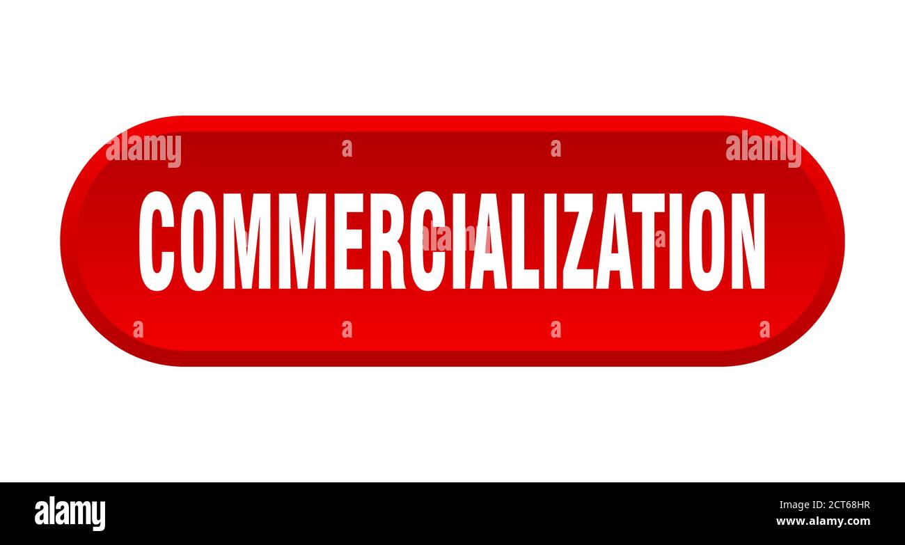 commercialization button. rounded sign isolated on white background ...