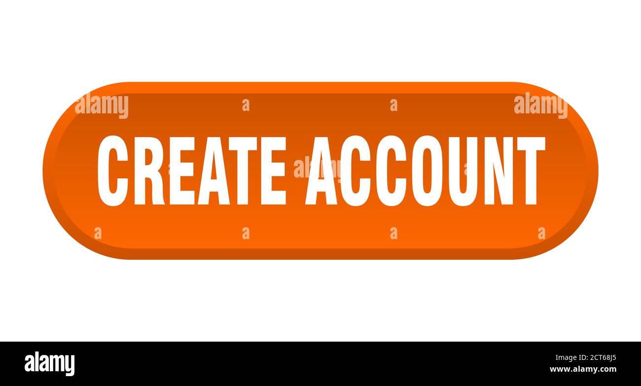 create account button. rounded sign isolated on white background Stock ...