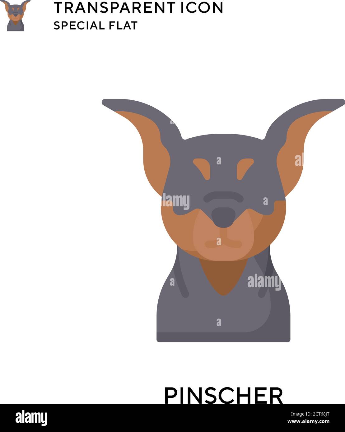 Pinscher vector icon. Flat style illustration. EPS 10 vector Stock ...