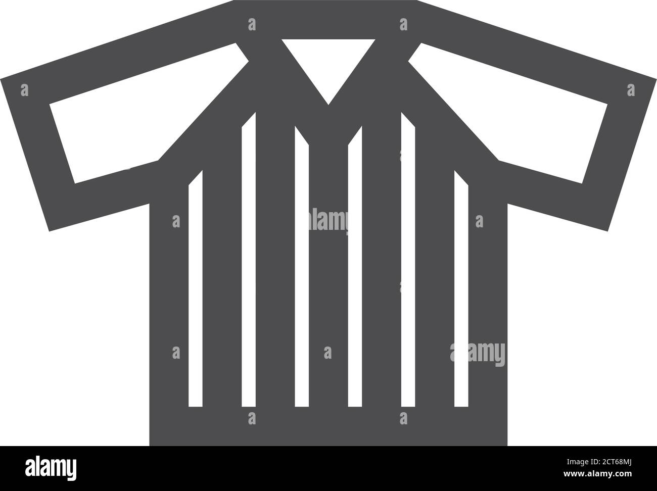 Baseball jersey icon in thick outline style. Black and white monochrome ...