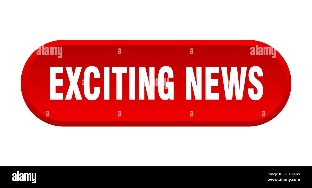 exciting news button. rounded sign isolated on white background Stock ...