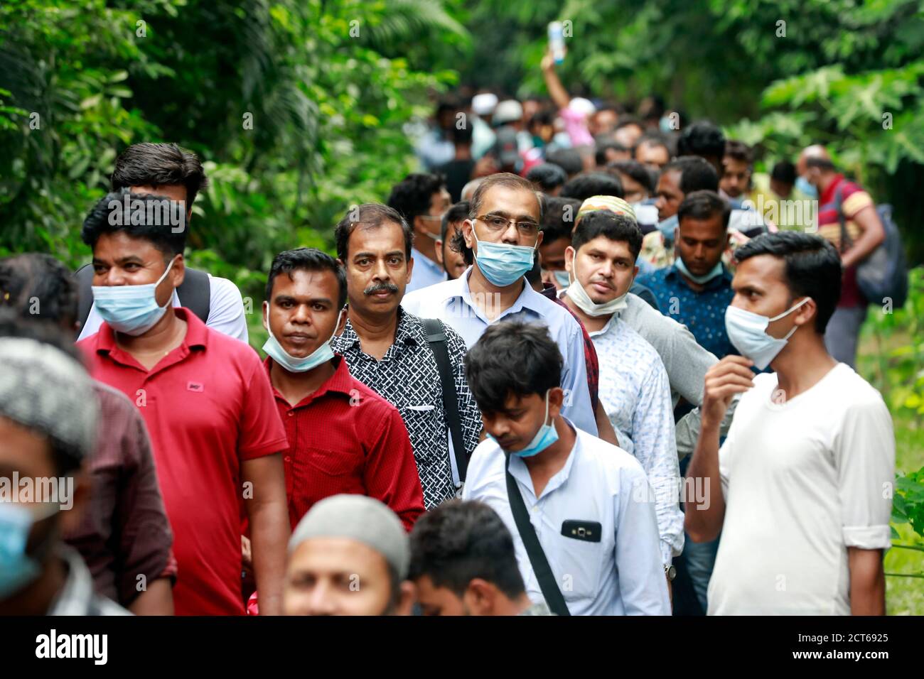 Dhaka, Bangladesh - September 21, 2020: Migrant worker’s seeking to go ...