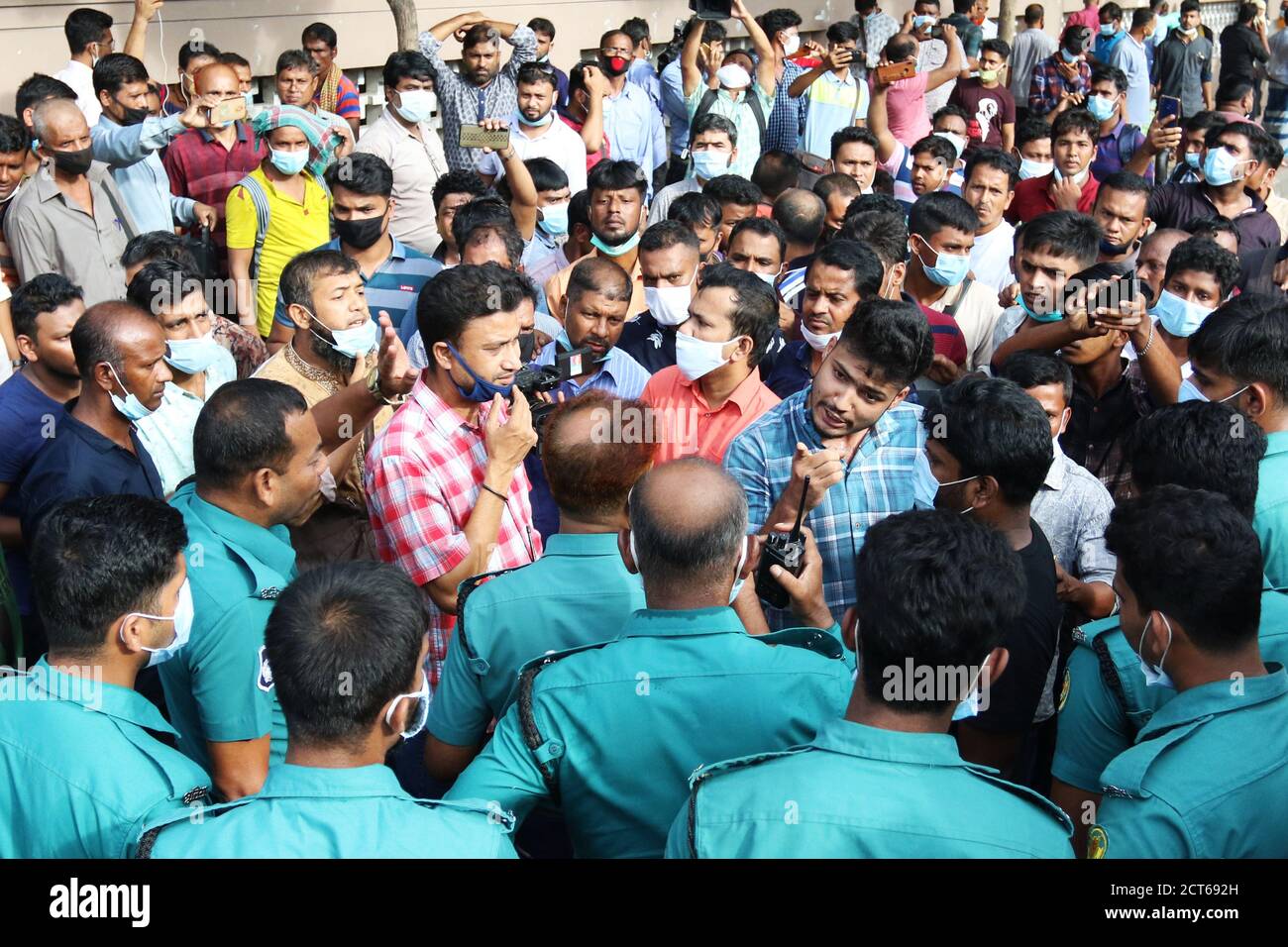 Dhaka, Bangladesh - September 21, 2020: Migrant worker’s seeking to go ...