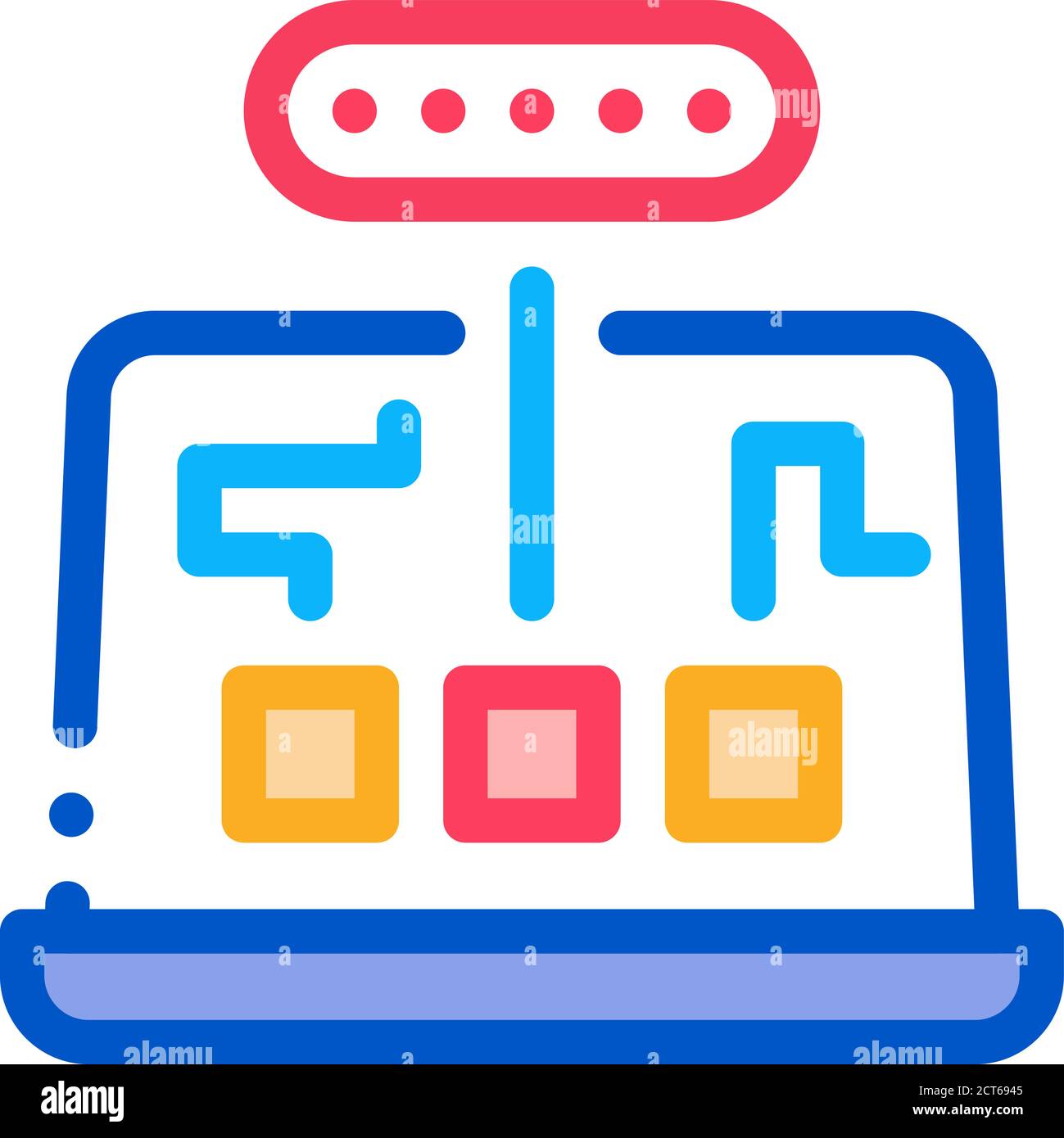 computer program mistake research icon vector outline illustration ...