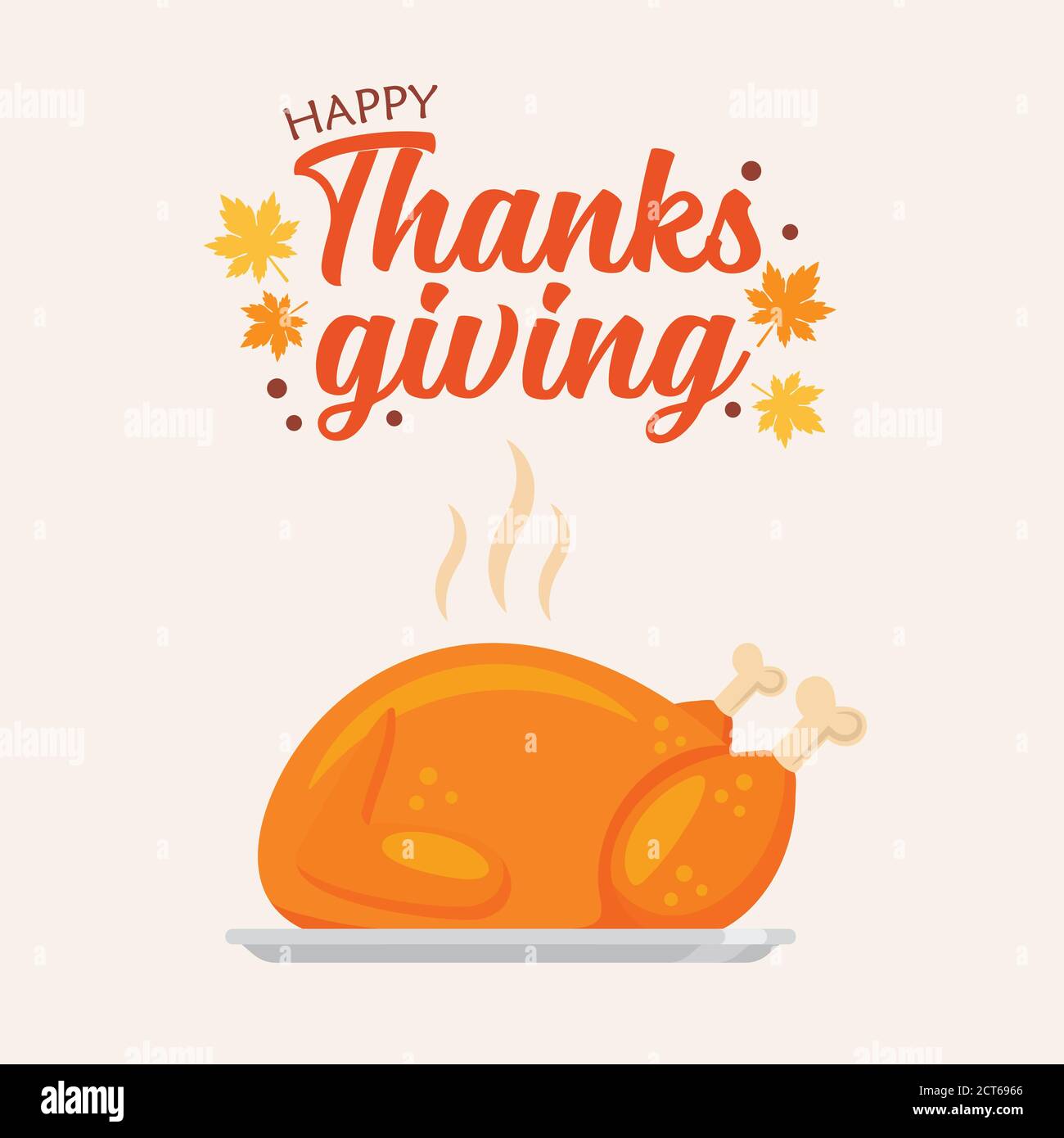 Happy Thanksgiving lettering and turkey. Vector illustration for ...