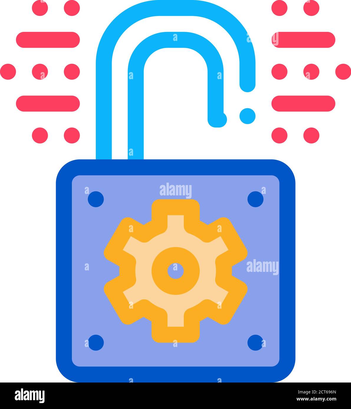 open padlock icon vector outline symbol illustration Stock Vector Image ...