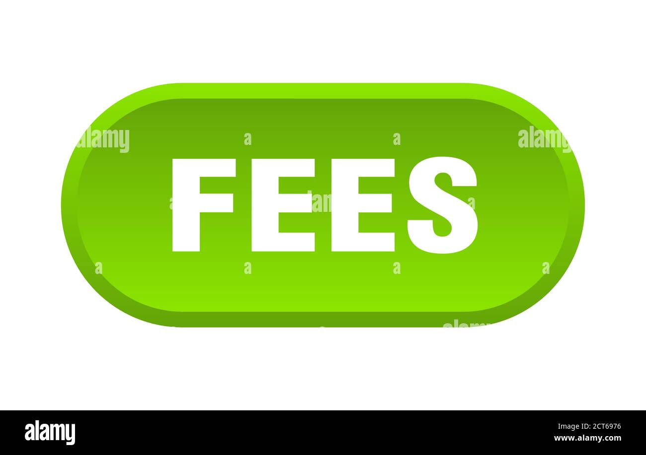 fees button. rounded sign isolated on white background Stock Vector ...