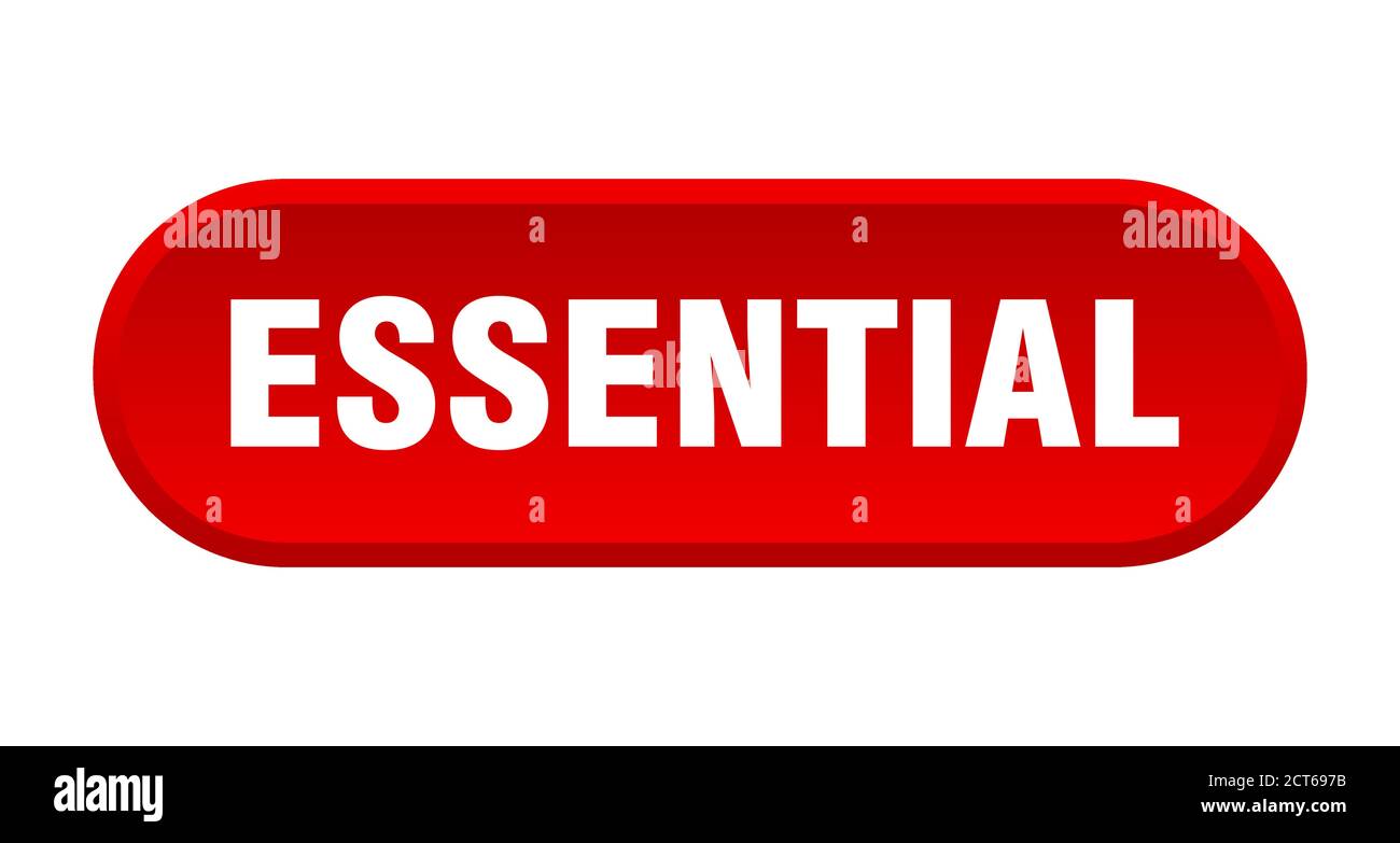 essential button. rounded sign isolated on white background Stock ...