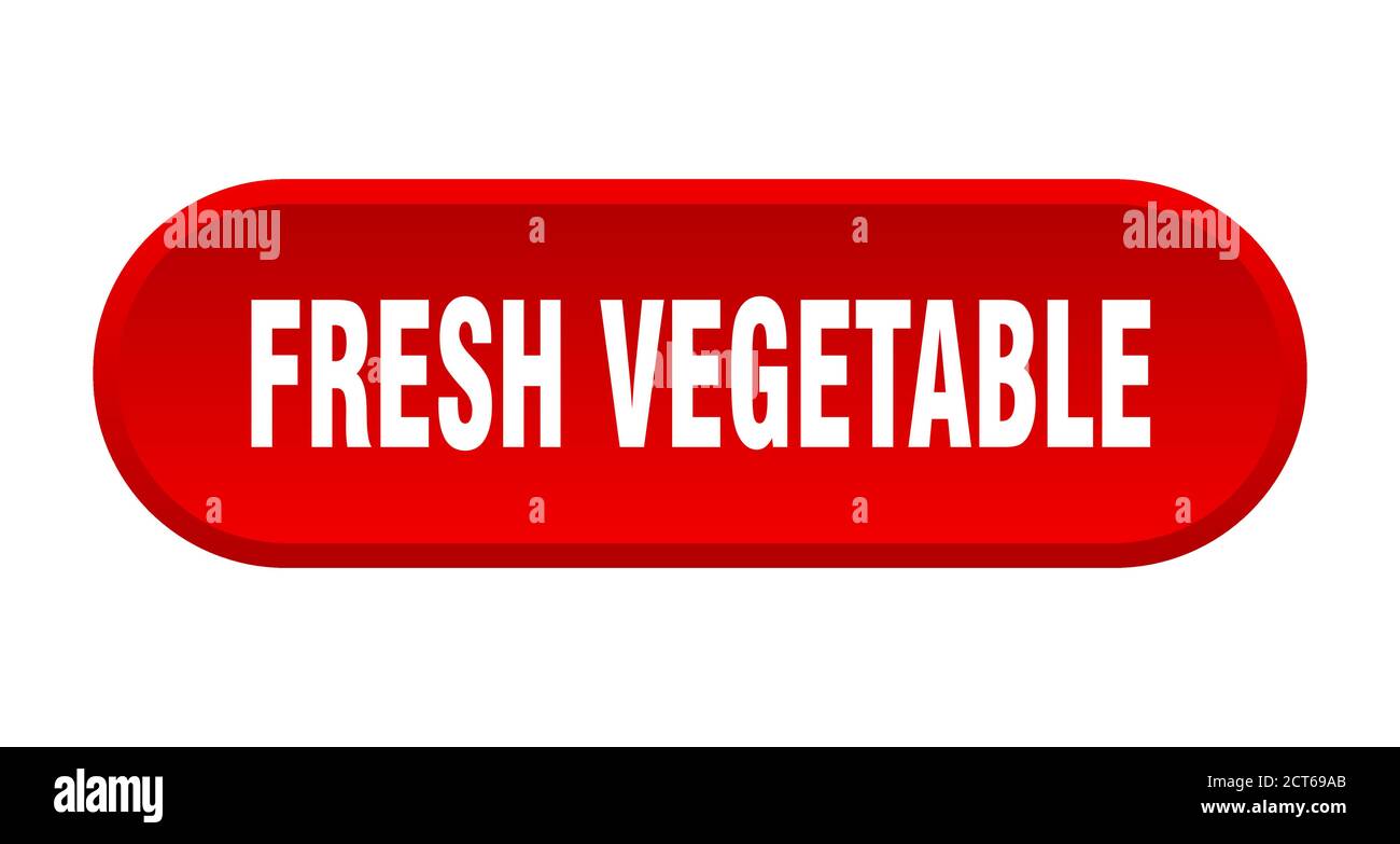 fresh vegetable button. rounded sign isolated on white background Stock ...
