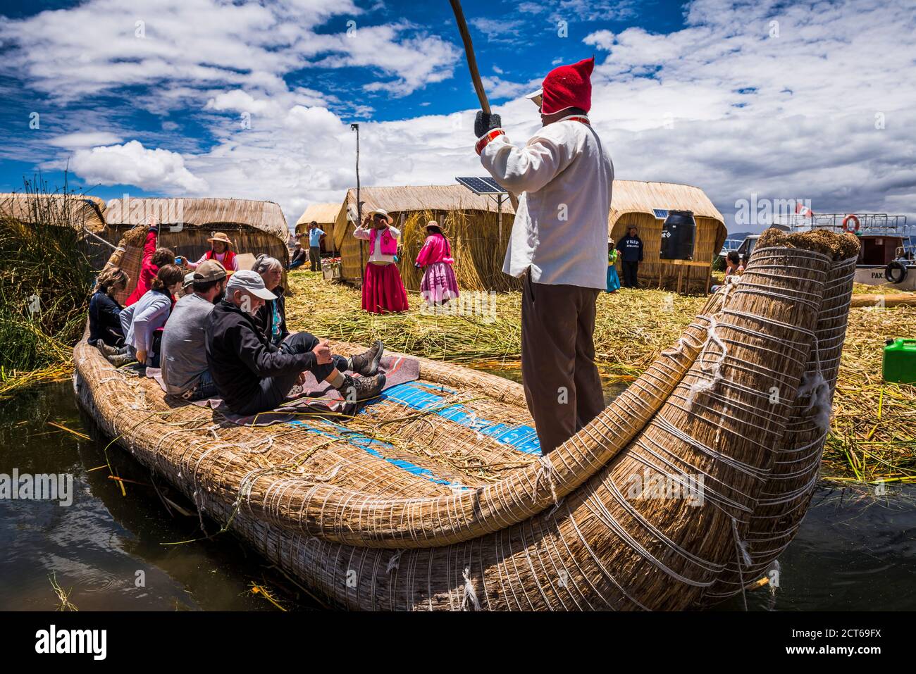 Reed Boat trip at Uros Floating Reed Islands, Lake Titicaca, Puno ...